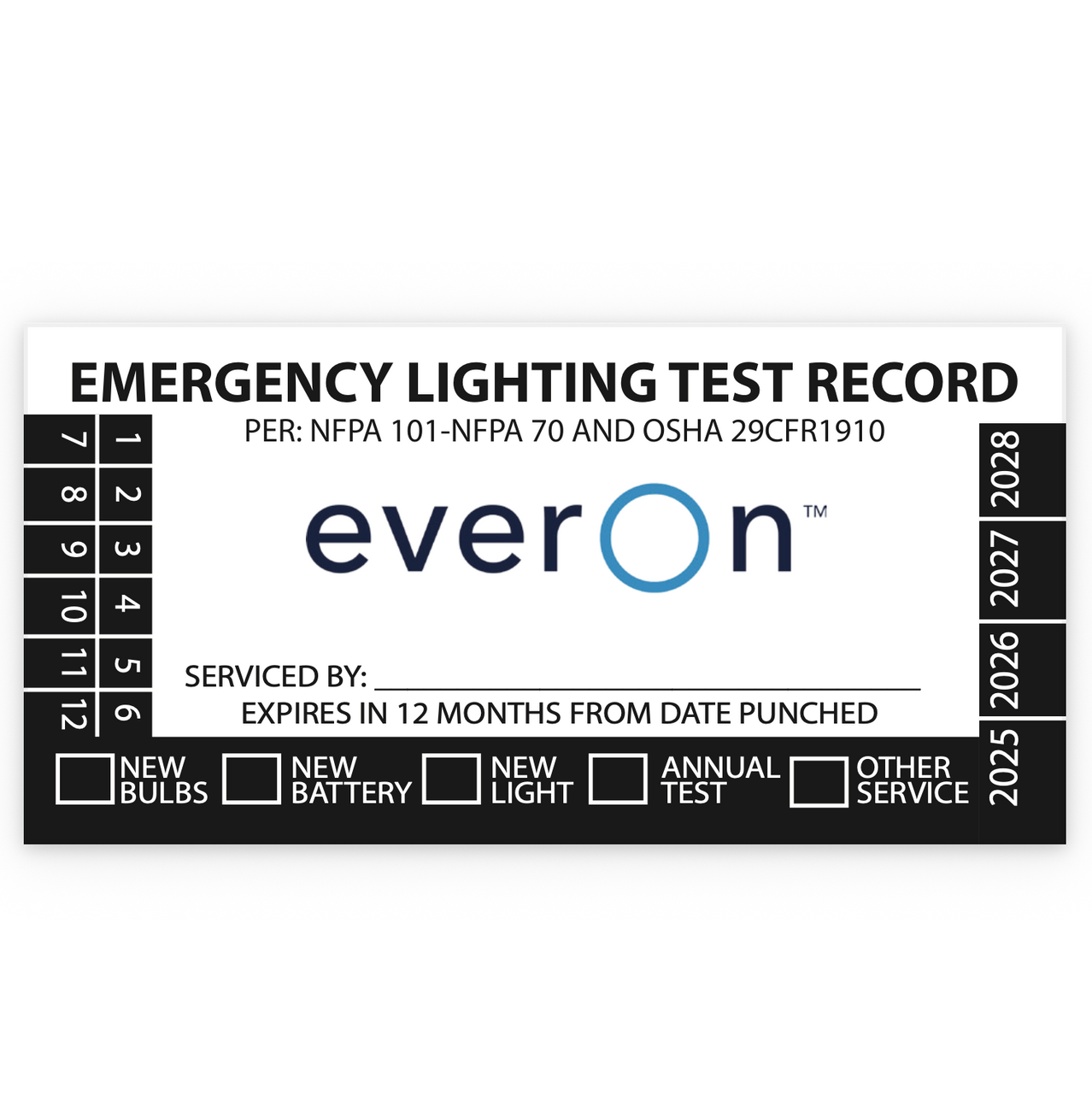 Emergency Light Inspection Label