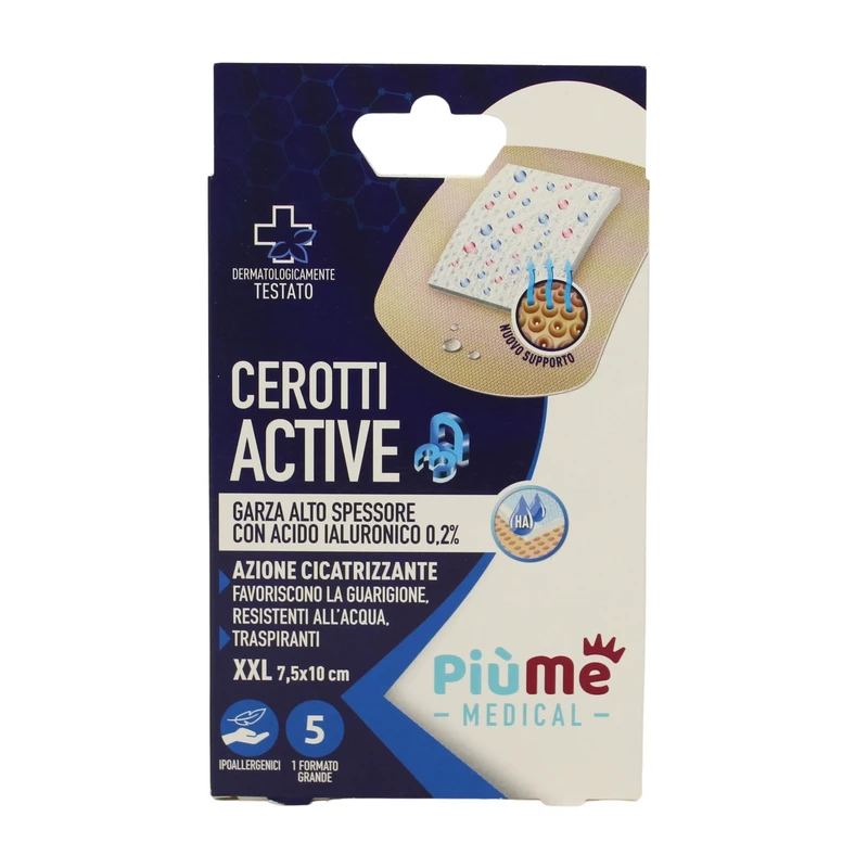 PIUME CEROTTI GARZA CICATRIZZANTE FORMATO XXL 7,5x10 5 PEZZI - PiùMe
