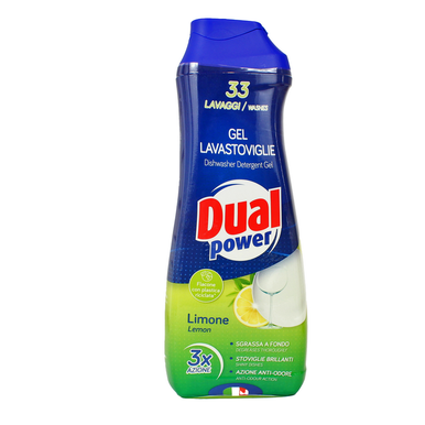 DUAL POWER GEL LAVASTOVIGLIE MULTIFUNZIONE LIMONE 33 LAVAGGI 660 ML - PiùMe