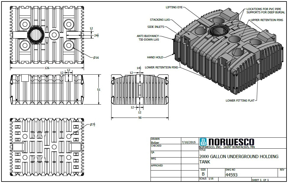 2000 Gallon Plastic Septic Tanks Rotoplas 2000 Gallon Tri Layer Water