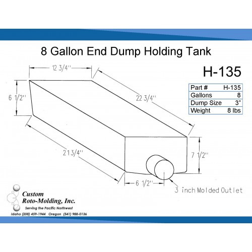8 Gallon End Dump RV Holding Tank
