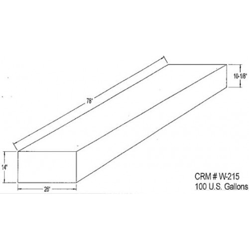 100 Gallon Wedge Shaped Water Tank | W-215 - Tank-Mart.com