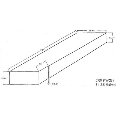 81 Gallon Wedge Shaped Water Tank | W-281 - Tank-Mart.com