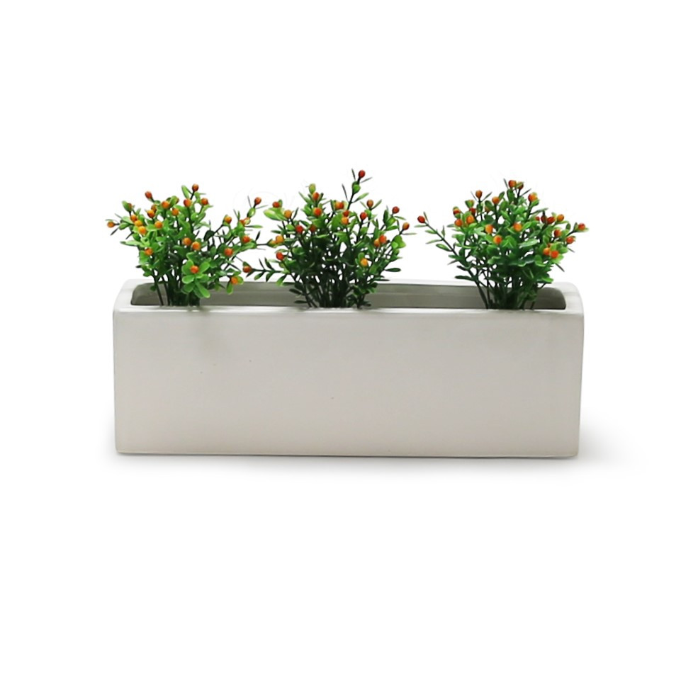 CBR1244WT - White Long Rectangle - 12"x4"x4" (6 pcs)
