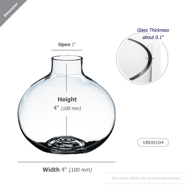 VBD0104 - Small Round Bud Vase - 4"