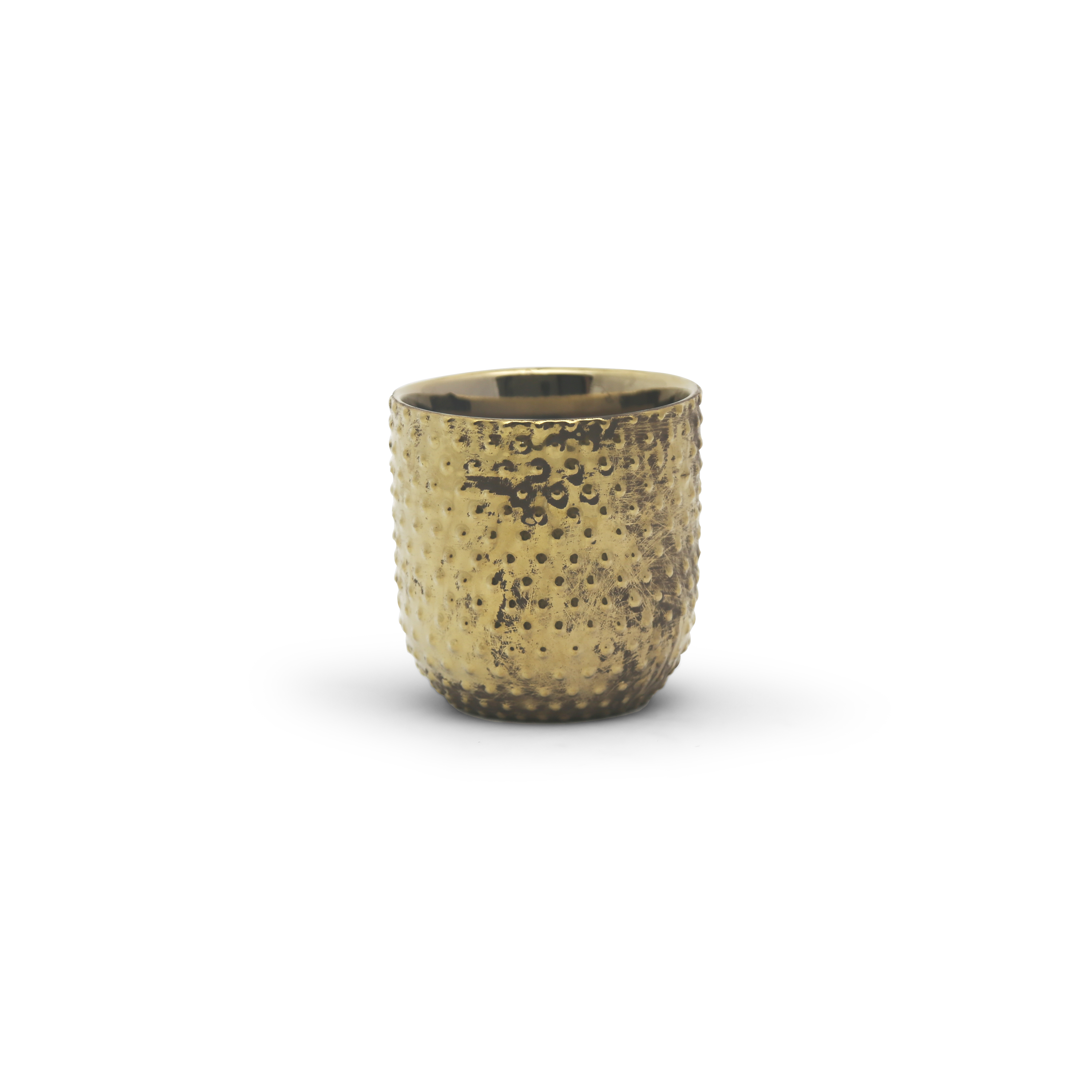 CUC8504SG - Medium Antique Gold Ceramic Pot - 4.1" H