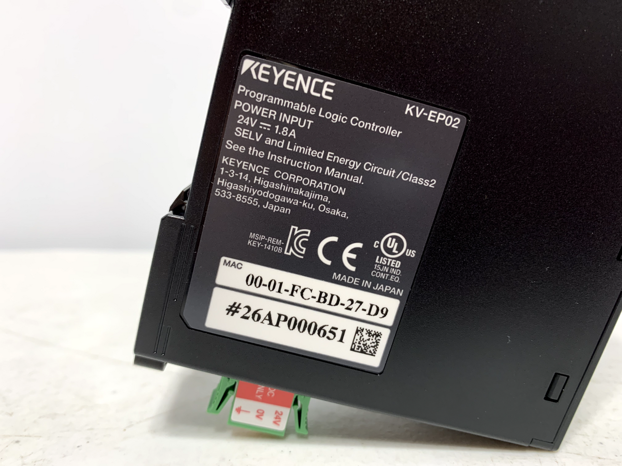 Keyence KV-EP02 Programmable Logic Controller Expansion I/O Module ...