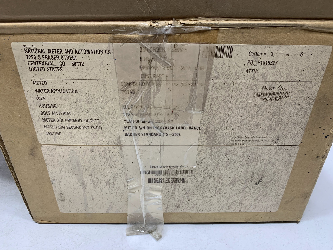 Badger Meter UM1-0017-6164 2" Recordall Compound Series Meter