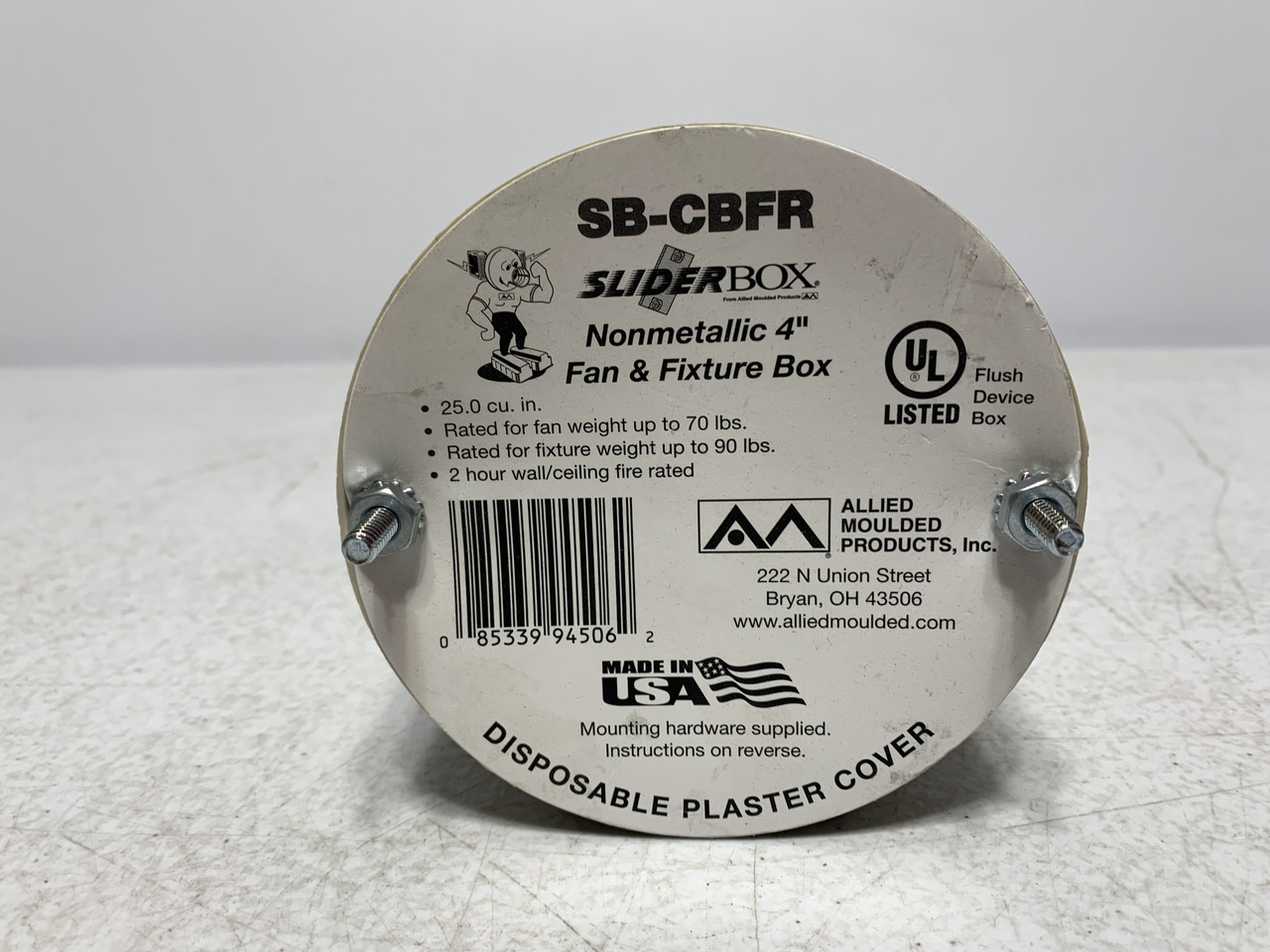 Sliderbox SB-CBFR Nonmetallic Fan and Fixture Box 4 Inch (lot of 7)
