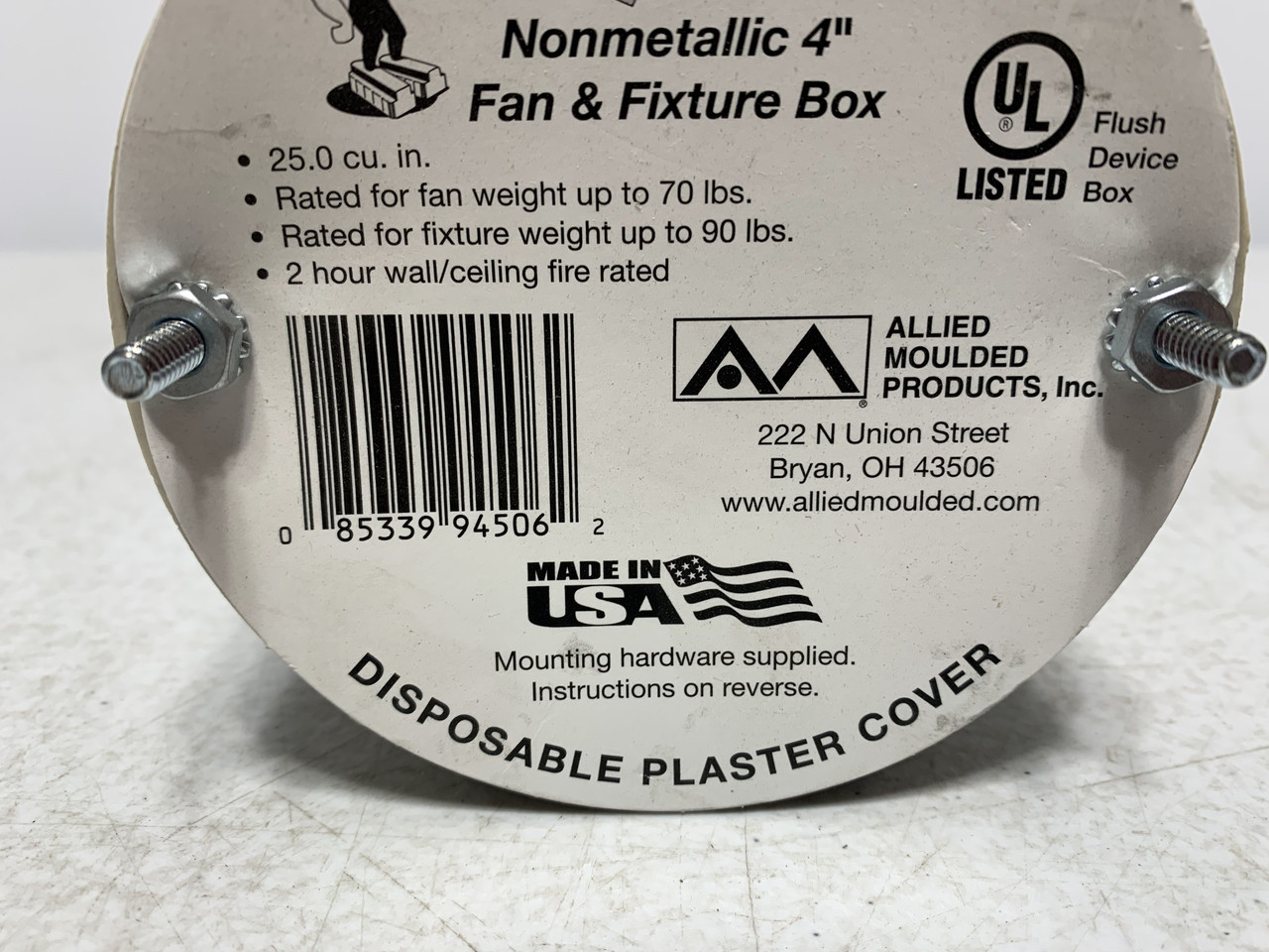 Sliderbox SB-CBFR Nonmetallic Fan and Fixture Box 4 Inch (lot of 7)