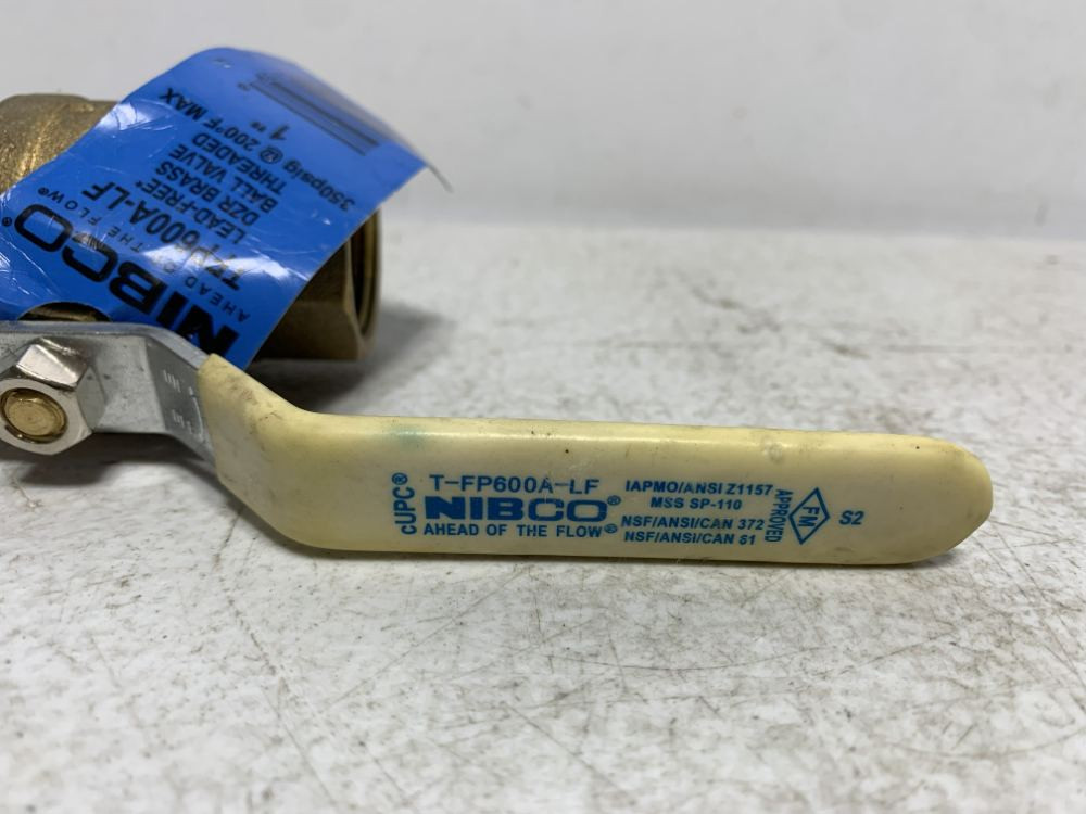 Nibco TFP600A-LF Ball Valve 1" Lead-Free Brass Threaded