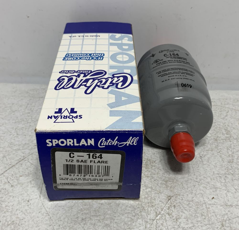 Sporlan C-164 Filter Drier 1/2" SAE Flare 650 PSI