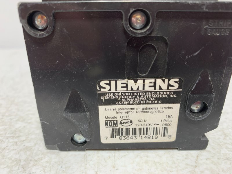 Siemens Q115 Circuit Breaker 15A 120/240V 1-Pole
