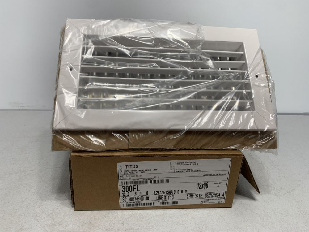 Titus 300FL 18X04 Supply Grille Aluminum Double Deflection