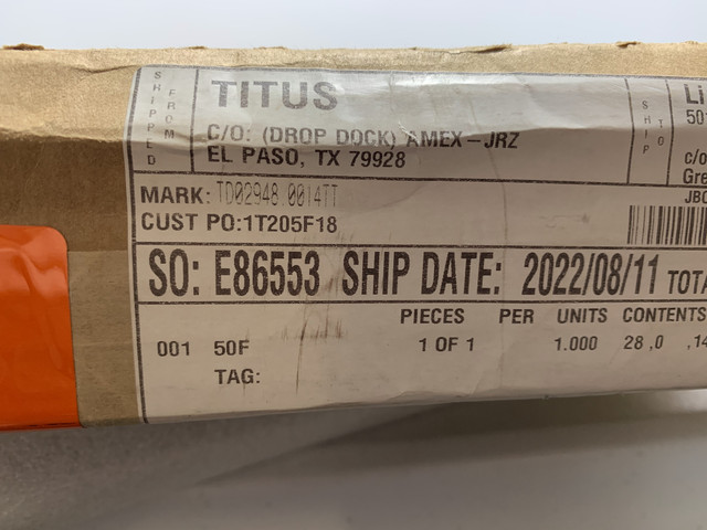 Titus 50F Supply Grille 28in x 14in