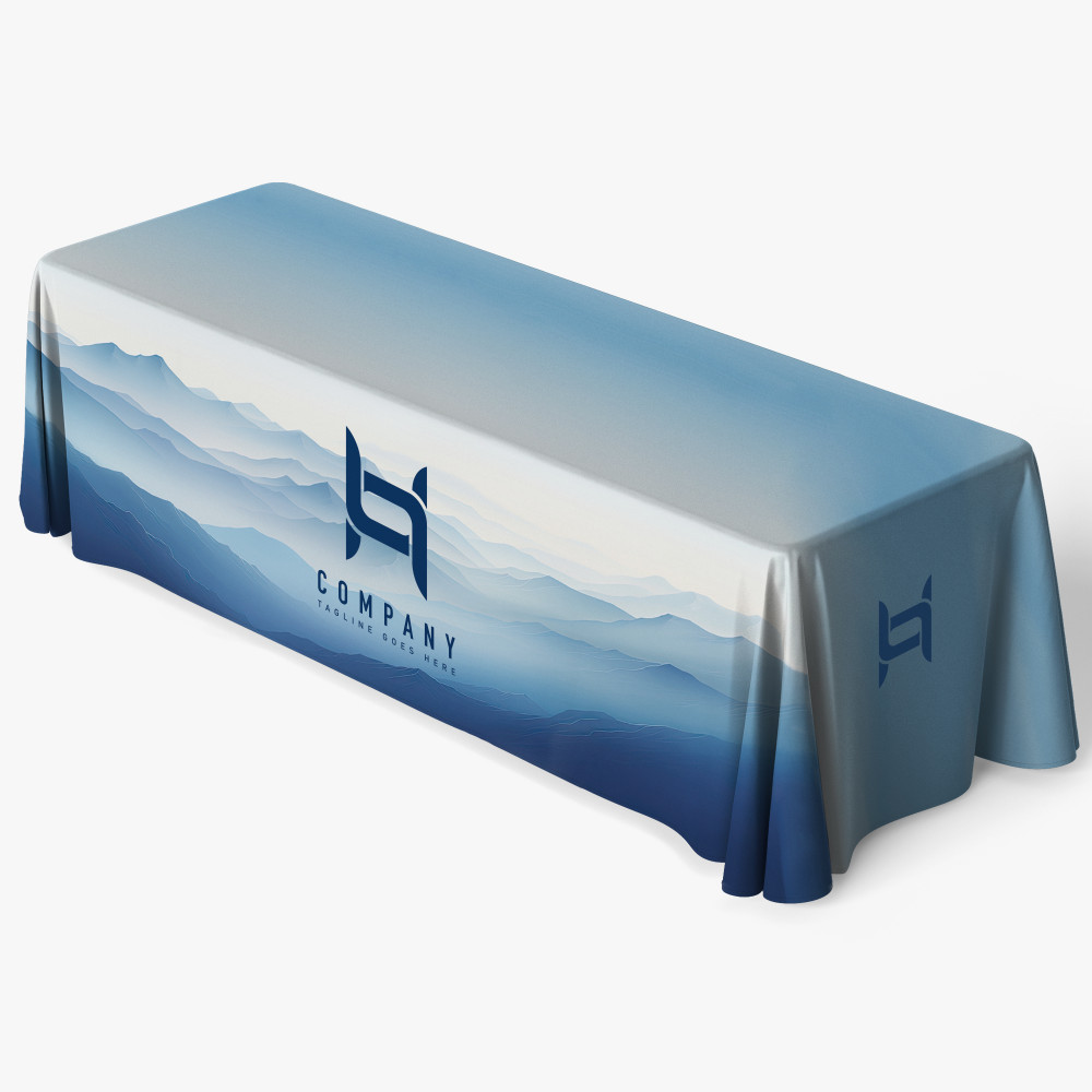 8ft Table Cover 3 sided (Open Back) | bannerNprint.com