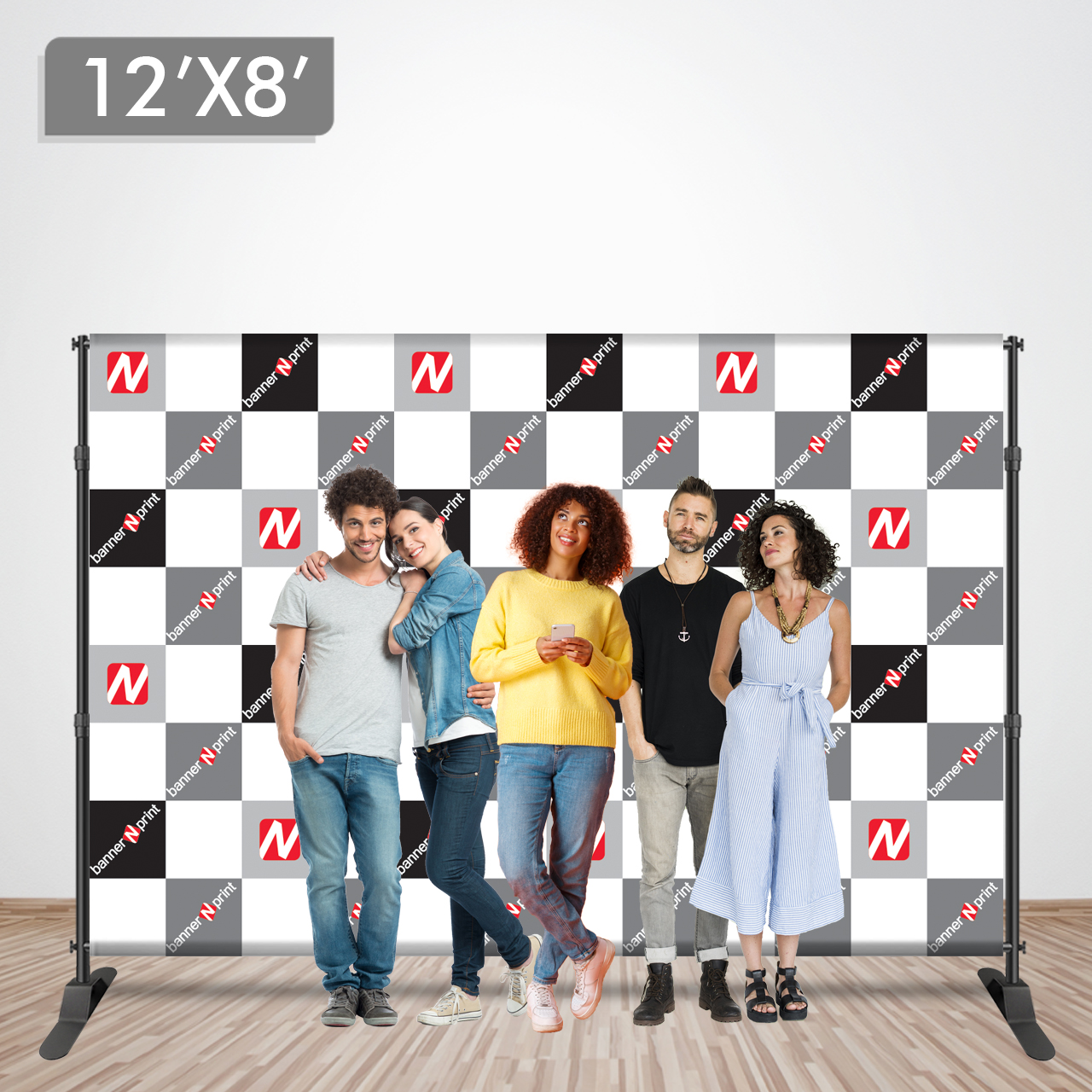 12' x 8' Step and Repeat Banner + Stand | bannerNprint.com