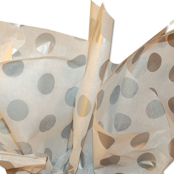 Silver Dots Patterned Tissue Paper
