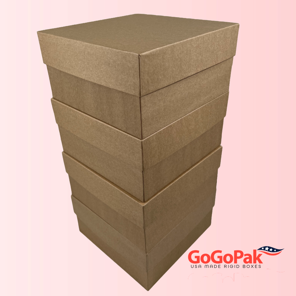 Rigid Set-Up Boxes - 9" x 9" x 4-1/2" Kraft (20/Case)