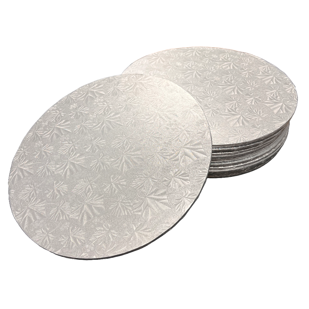 12" diameter Cake boards - silver