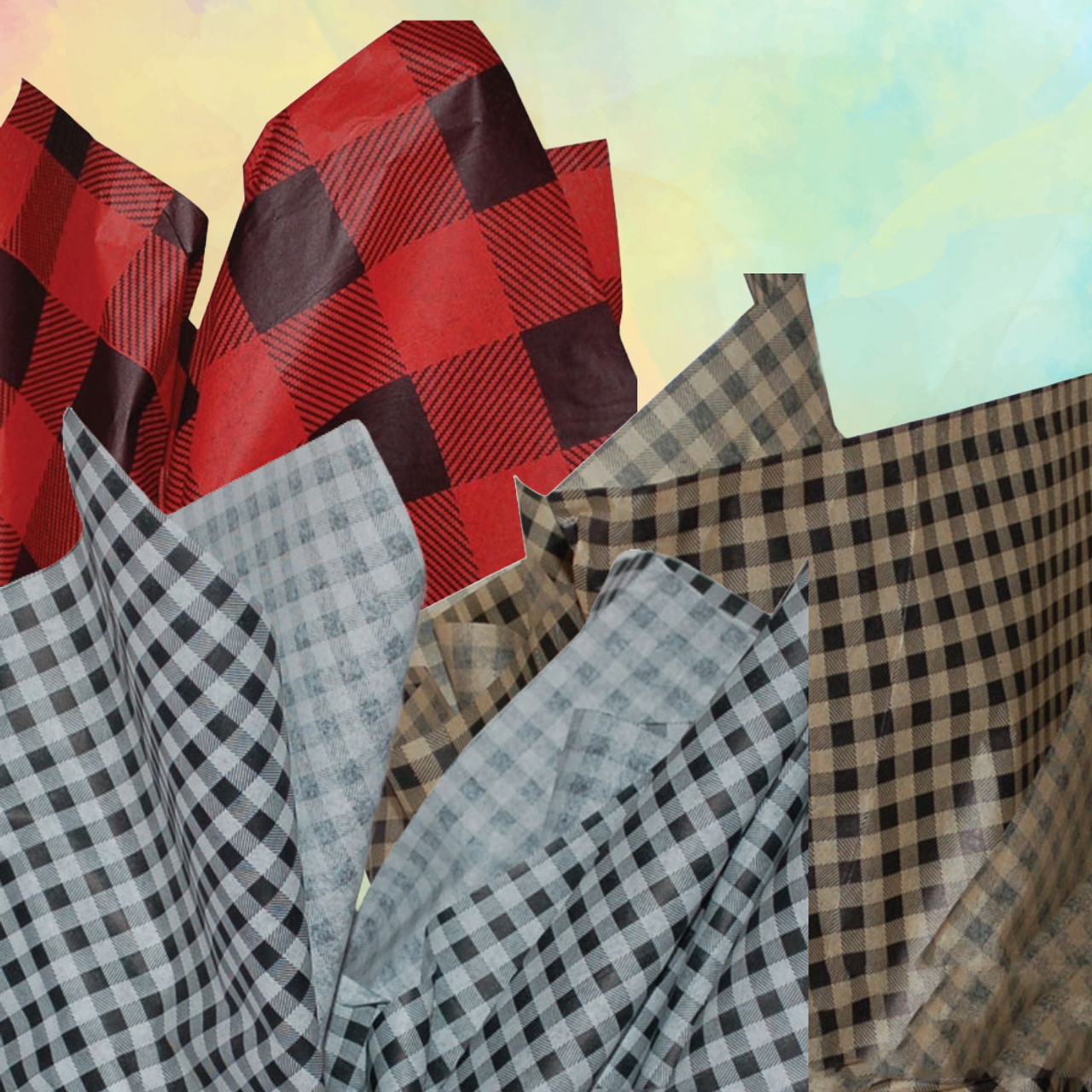 Tissue - Wrap - Shred - Premium Patterned Tissue Paper - Ginghams ...