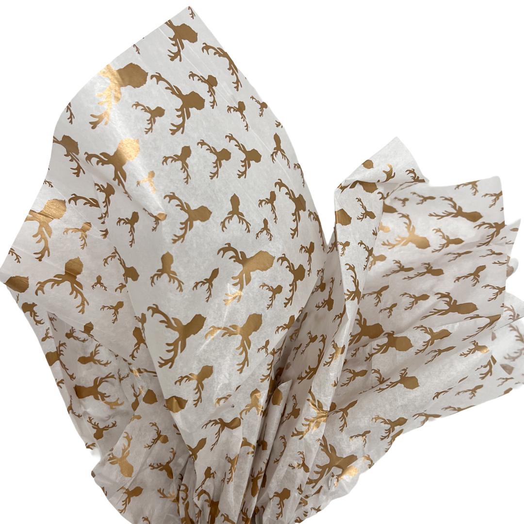 Copper Stag Patterned Tissue Paper