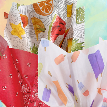 Tissue - Wrap - Shred - Premium Patterned Tissue Paper - Food Patterns ...