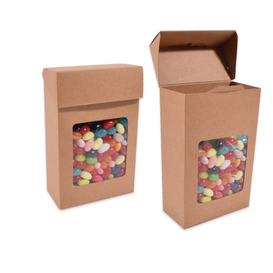 Flip Top Candy Boxes with Windows Kraft - Wholesale Canada