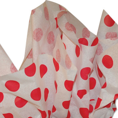 Red Dots Patterned Tissue Paper