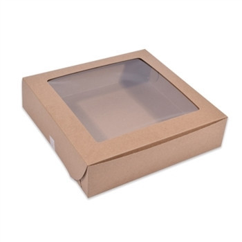 10" x 10" x 2-1/2" Kraft Cello Window Pie Boxes Wholesale Canada