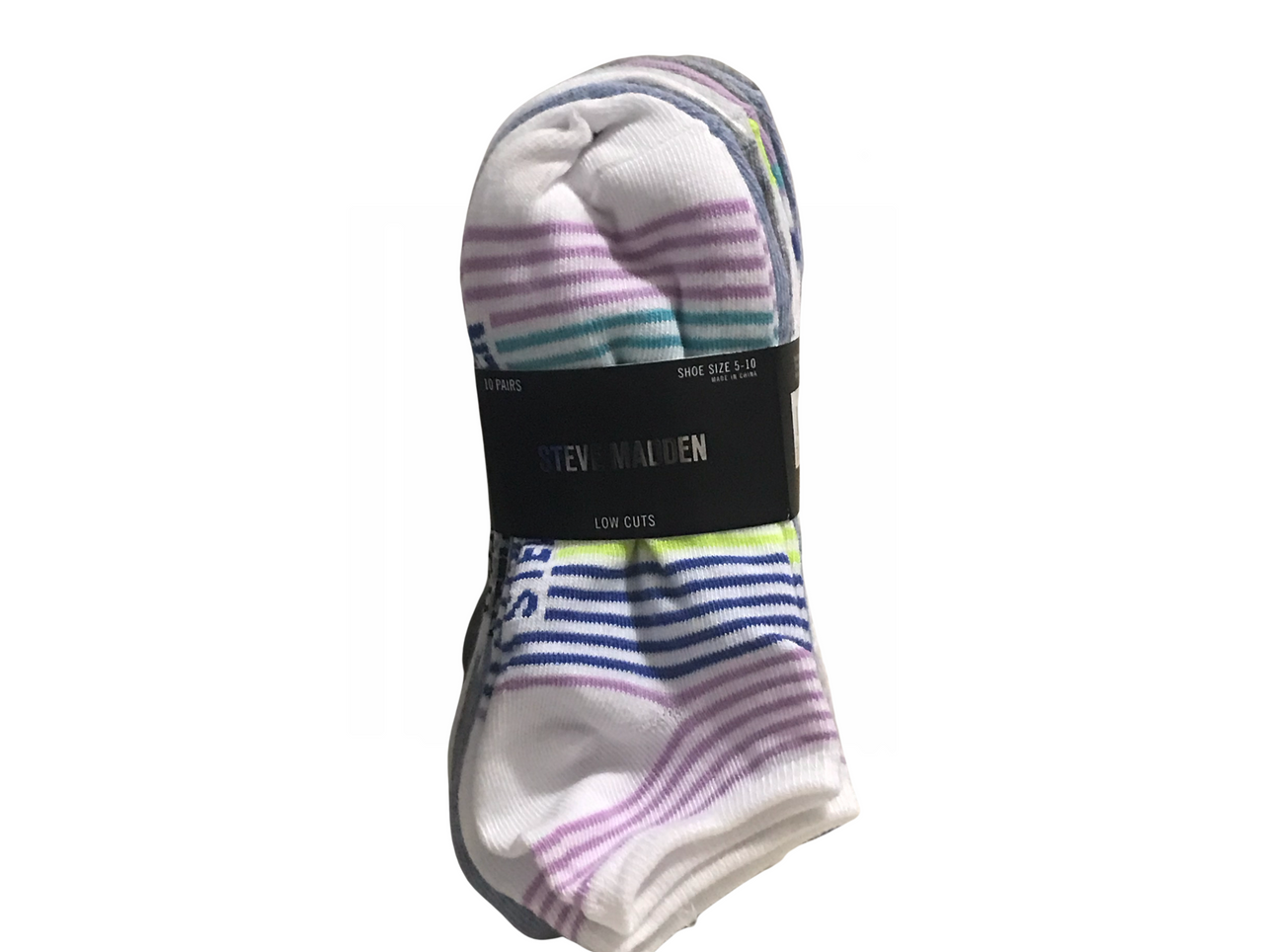 Steve Madden Women's Low Cut Socks, 10 pairs, (Shoe size 5-10)