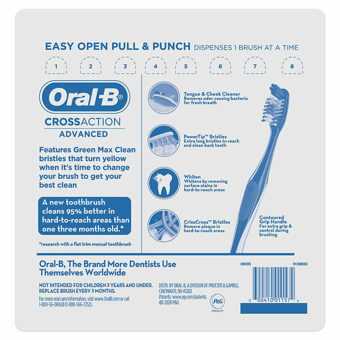 Oral-B CrossAction Advanced Toothbrush, 8-pack