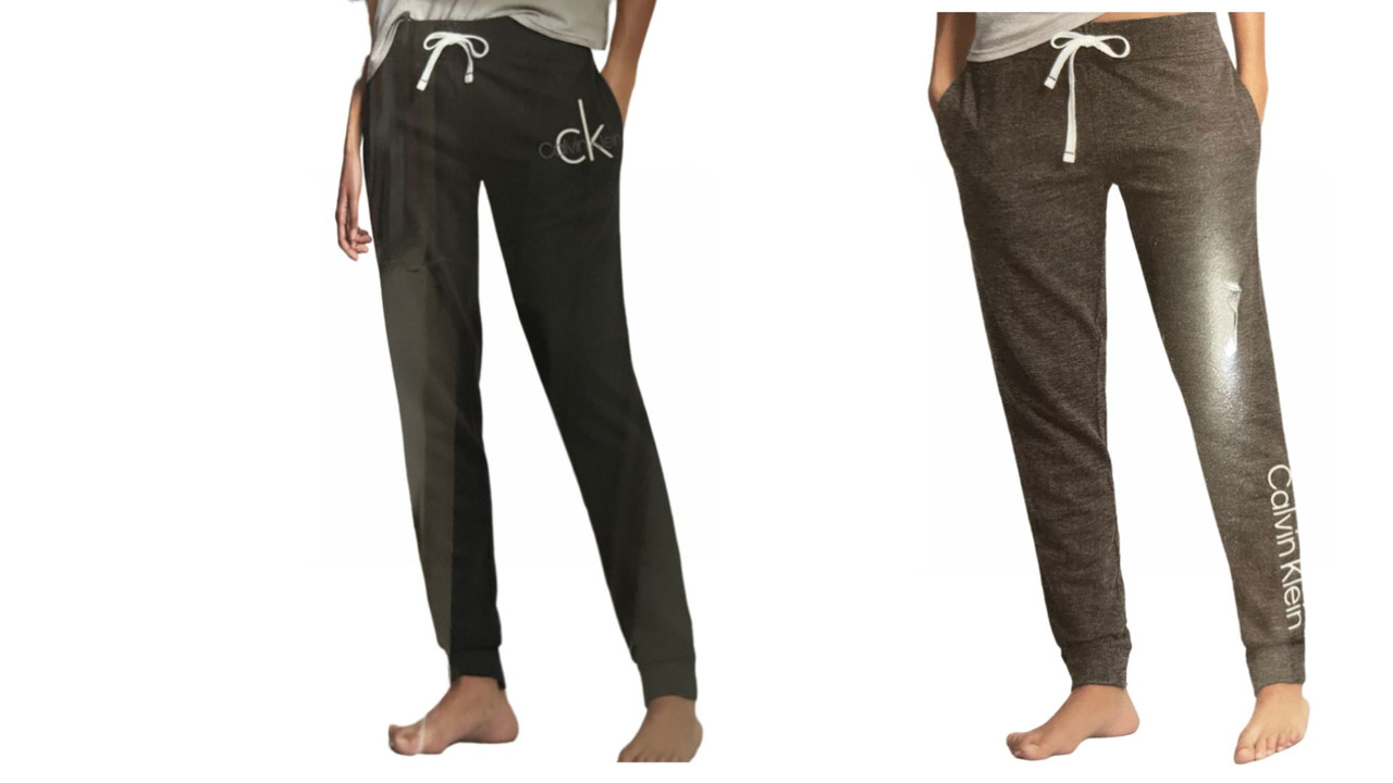 Calvin Klein Women's 2 Pack French Terry Joggers (Black and Dark Grey)