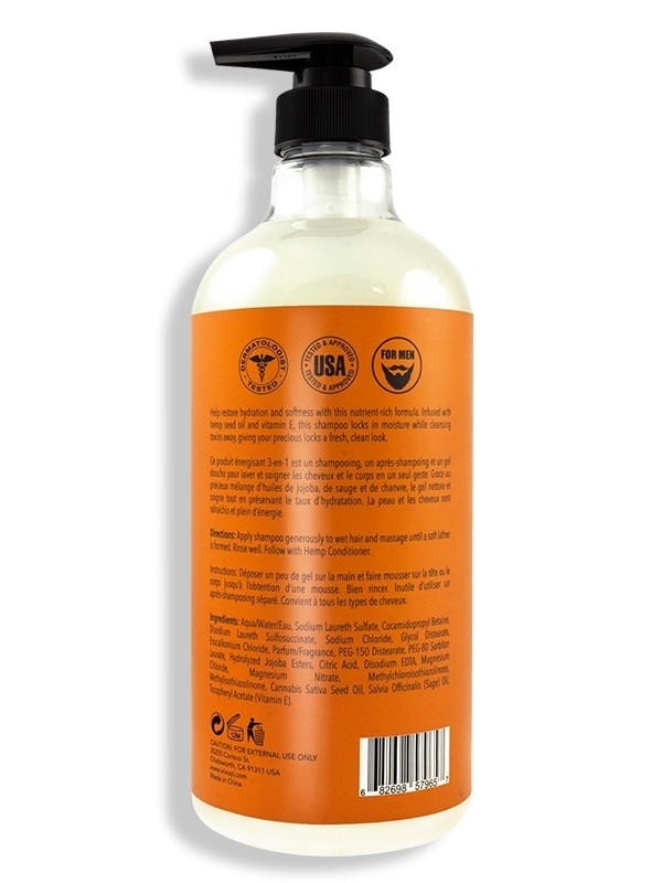 Vivo Per Lei Men's 3-IN-1 Shampoo, Conditioner, and Body Wash