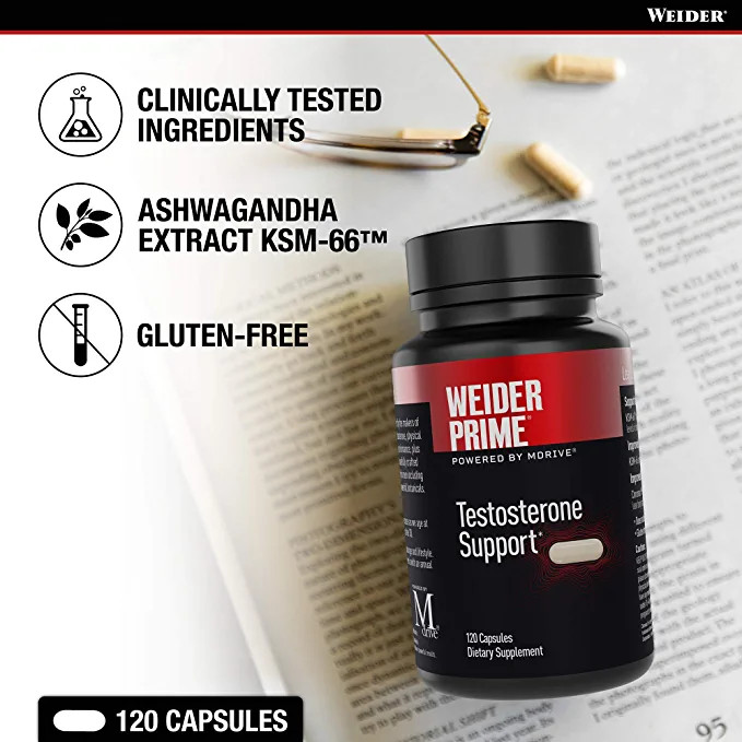 Weider Prime Testosterone Supplement for Men, Healthy , Support to Help ...