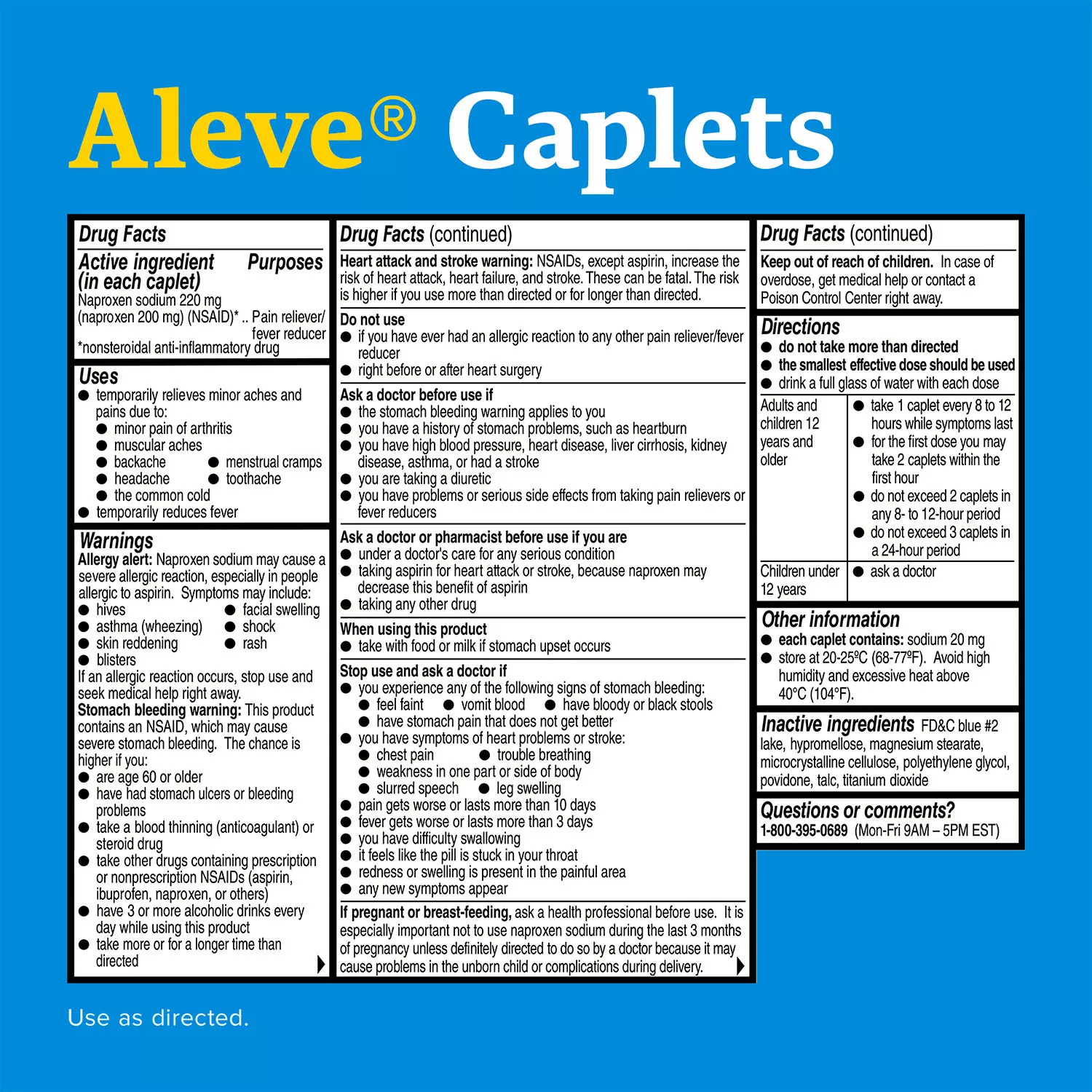 Aleve Caplets, All Day Pain Reliever (320 ct.)
