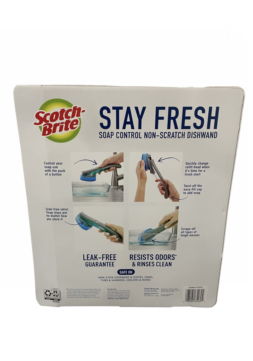 Scotch Brite Advanced Soap Control Dishwand and Scraper, 7 Non-Scratch ...