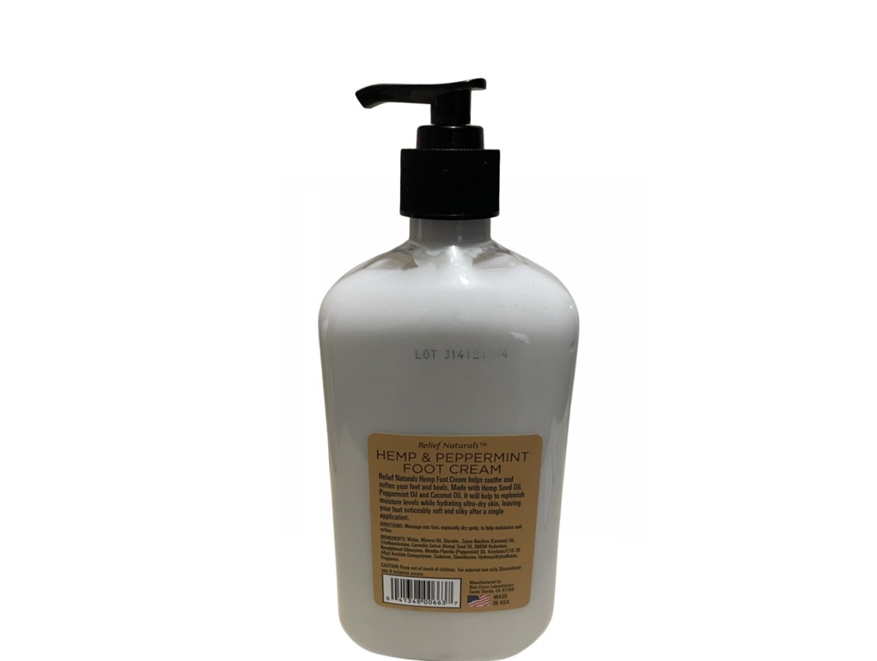 Relief Naturals Hemp Foot Cream, Hemp & Peppermint, 18 oz