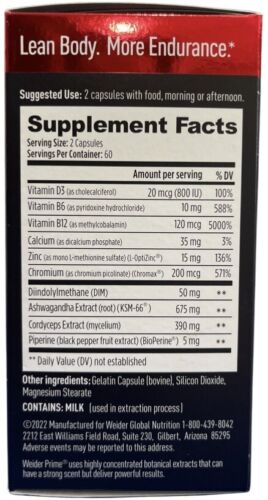 Weider Prime Testosterone Supplement for Men, Healthy , Support to Help ...