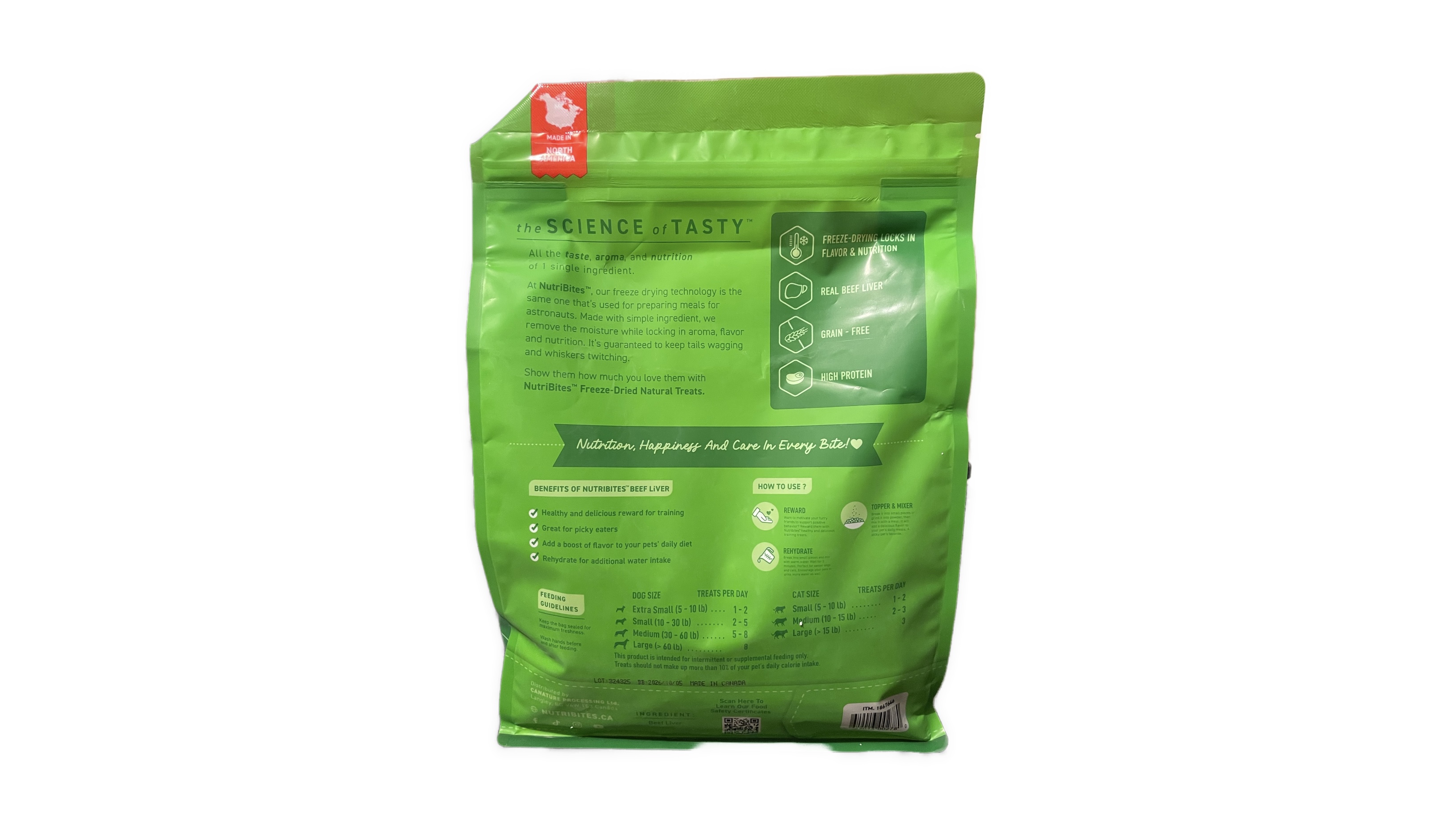 Nutri-bites freeze-dried beef liver, dog and cat treats 27 OZ