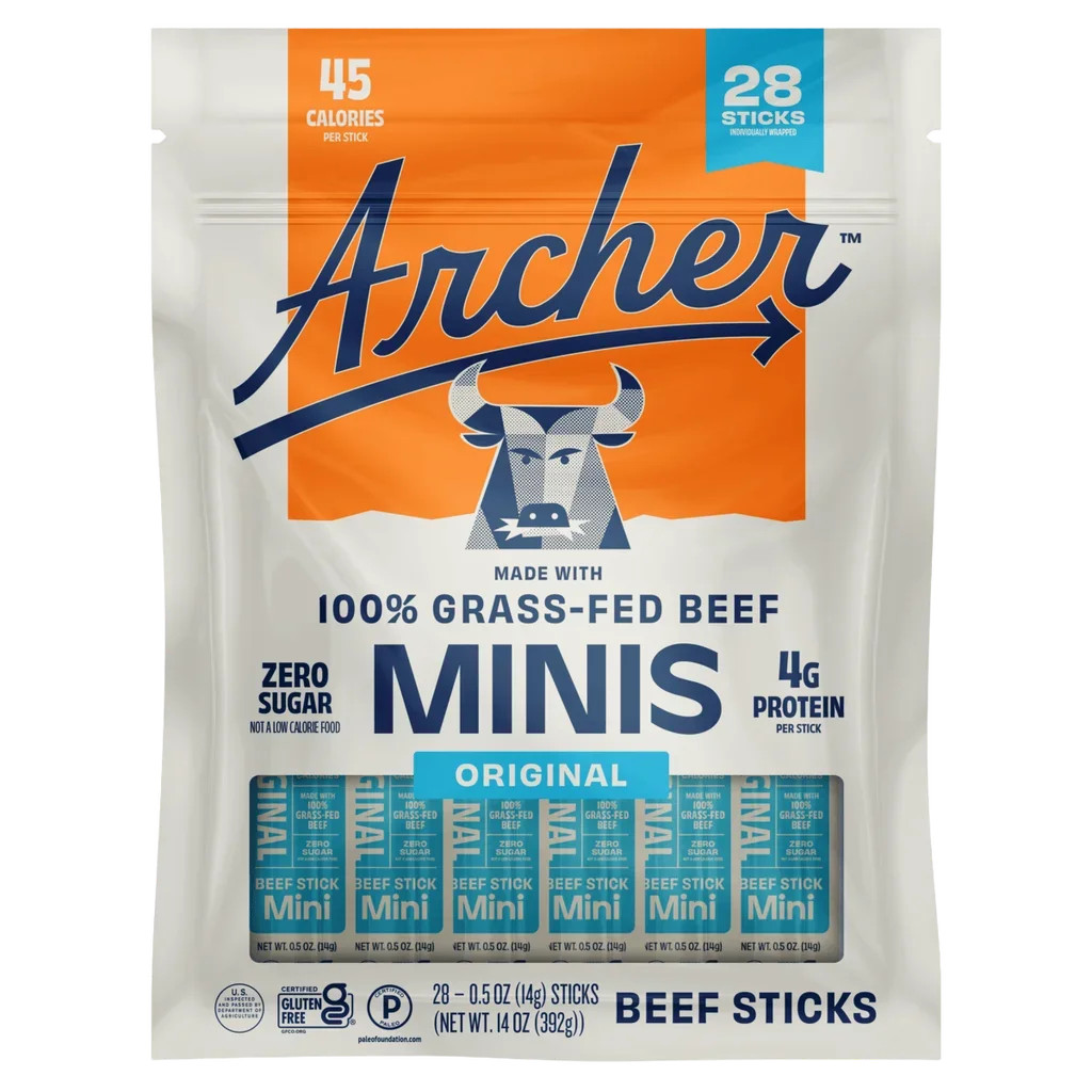 Country Archer Mini Beef Sticks Original Grass-Fed 28 Count