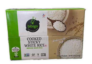 Bibigo Cooked Sticky White Rice, 7.4 oz, 12-count