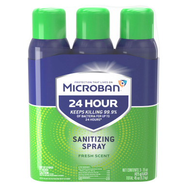 Microban 24 hour Sanitizing Spray, Fresh Scent, 15 oz