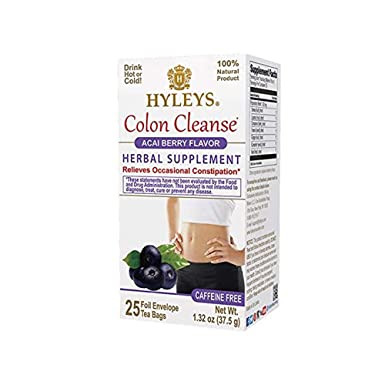 Hyleys Tea, Colon Cleanse, Acai Berry, Caffeine Free, 25 Foil Envelop ...