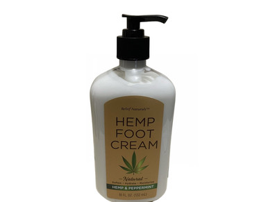 Relief Naturals Hemp Foot Cream, Hemp & Peppermint, 18 oz