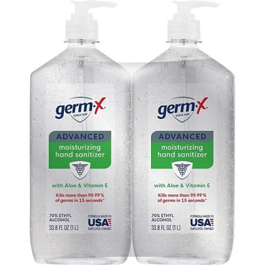 Germ-X Advanced moisturizing hand sanitizer, 2-33.8 fl oz