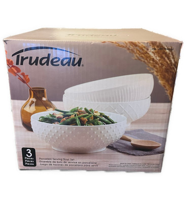Trudeau 3 Pieces Porcelain Serving Bowl Set