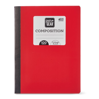 Pen + Gear Composition Book, College Ruled, 100 Pages, Red