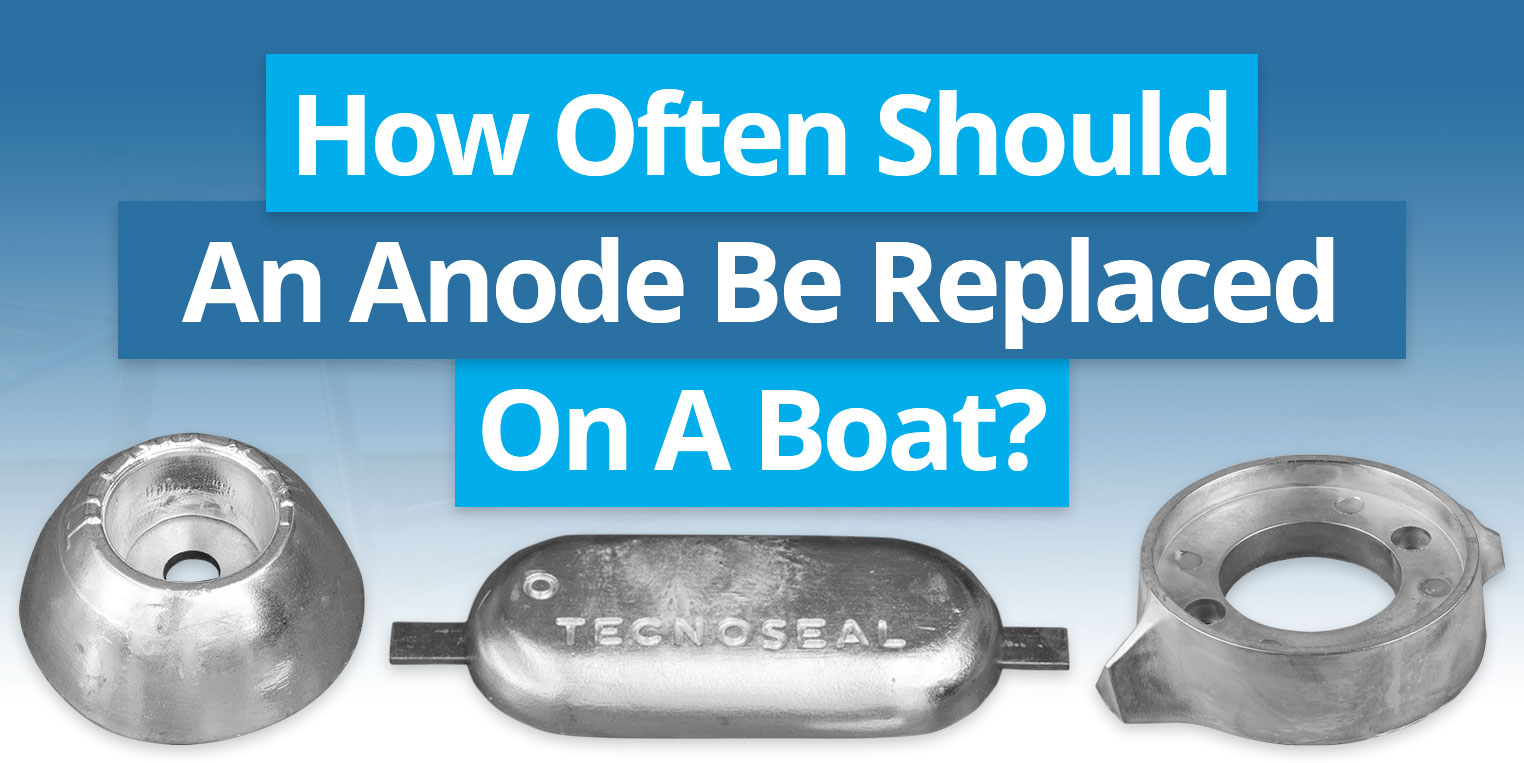 How often should a sacrificial anode be replaced on a boat?