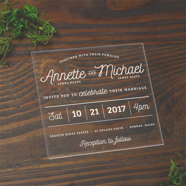 C&P Wedding - Day of Materials - Printed Acrylic - Cards & Pockets